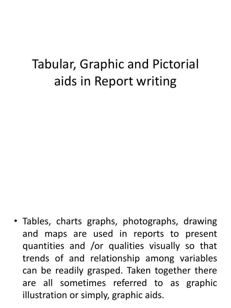 Tabular, Graphic and Pictorial Aids in Report | PDF | Chart | Graphics