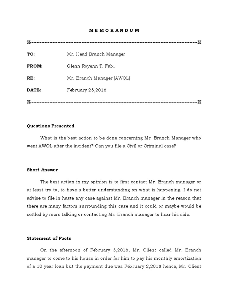 Revised Memorandum of Facts and Law | PDF | Burden Of Proof (Law) | Fraud