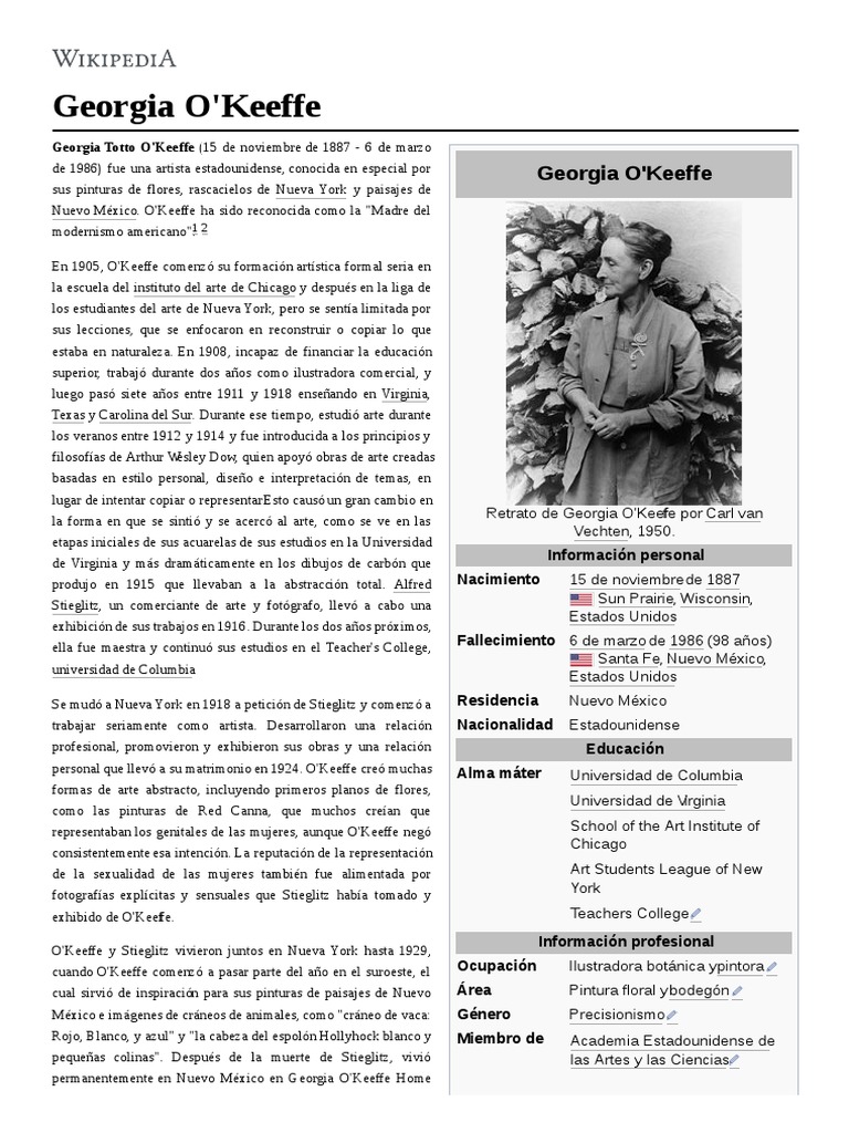 Georgia O'Keeffe | PDF | Artes (general)