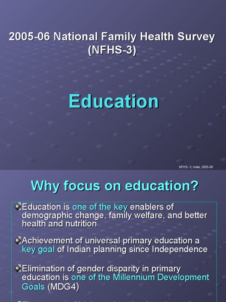 NFHS 3 Education | PDF | Sexually Transmitted Infection | Safe Sex
