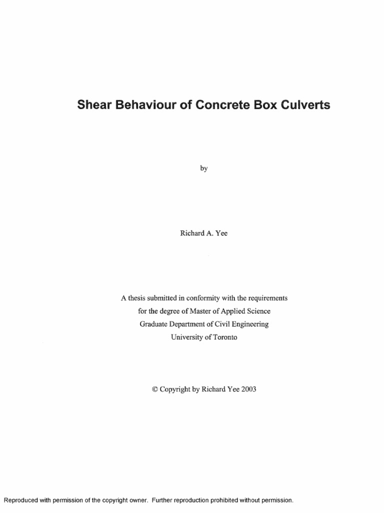 1 - Shear Behaviour of Concrete Box Culverts | PDF | Precast Concrete ...