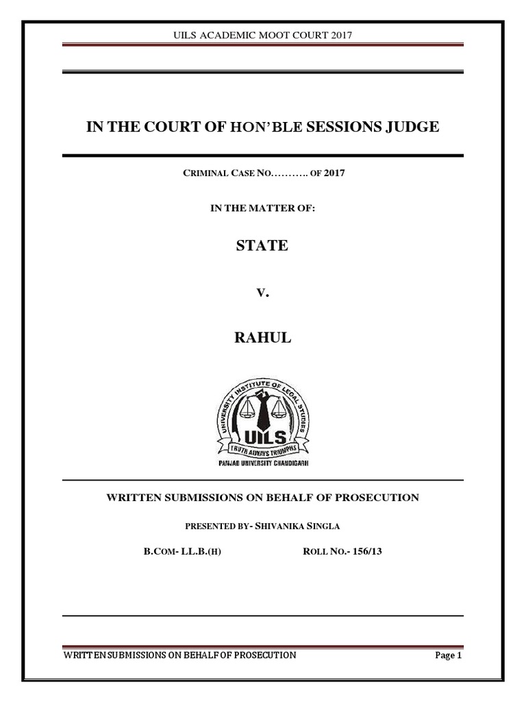 Criminal Memorial Final | PDF | Mens Rea | Rape