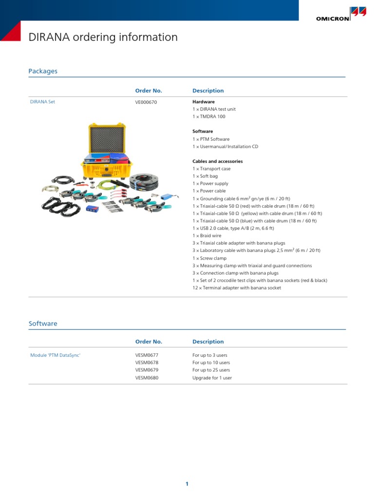DIRANA Ordering Information ENU | PDF | Electrical Connector | Electricity