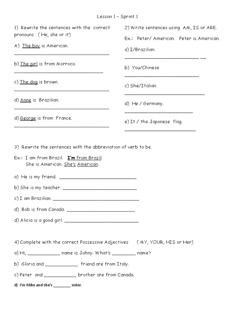 Homework Lesson 1 | PDF