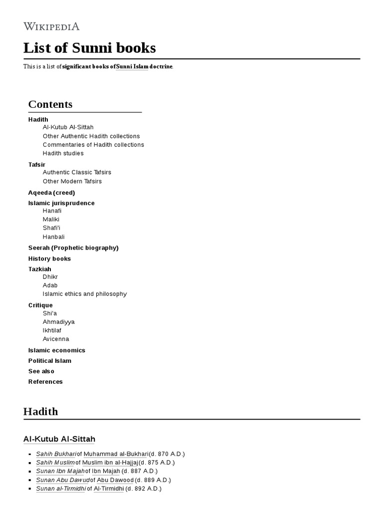 List of Sunni Books PDF | PDF | Philosophy | History