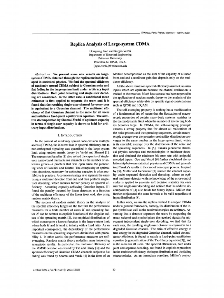 Cdma Spectral Efficiency Pdf Normal Distribution Mimo