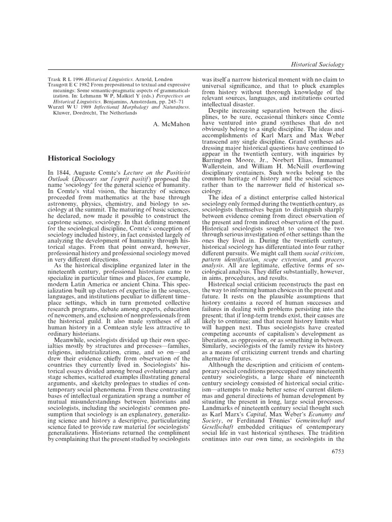 Charles TILLY - Historical Sociology | PDF | Sociology | Historian