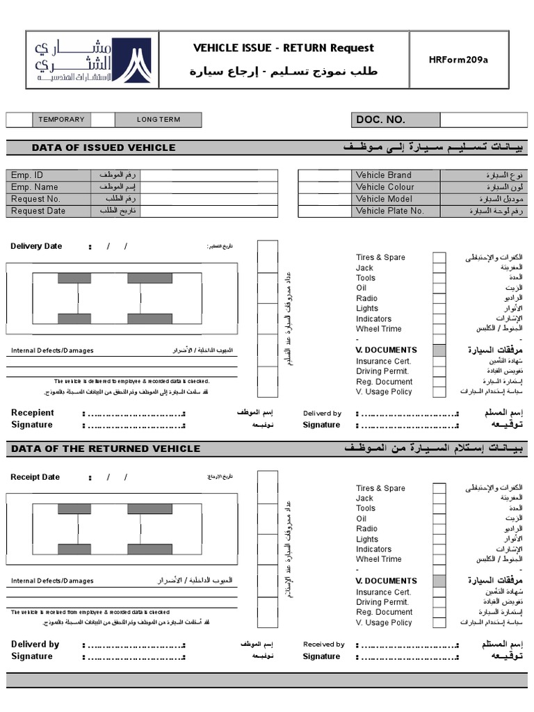 Vehicle Issue Return