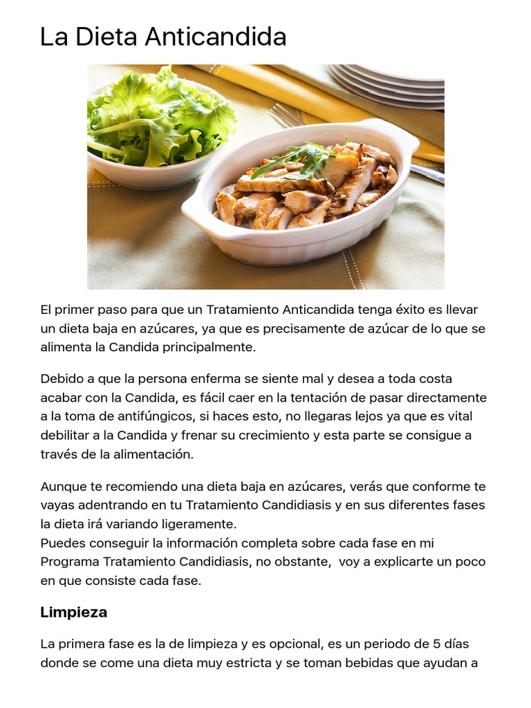 La Dieta Anticandida - Tratamiento Candidiasis | PDF | Candidiasis | Dieta