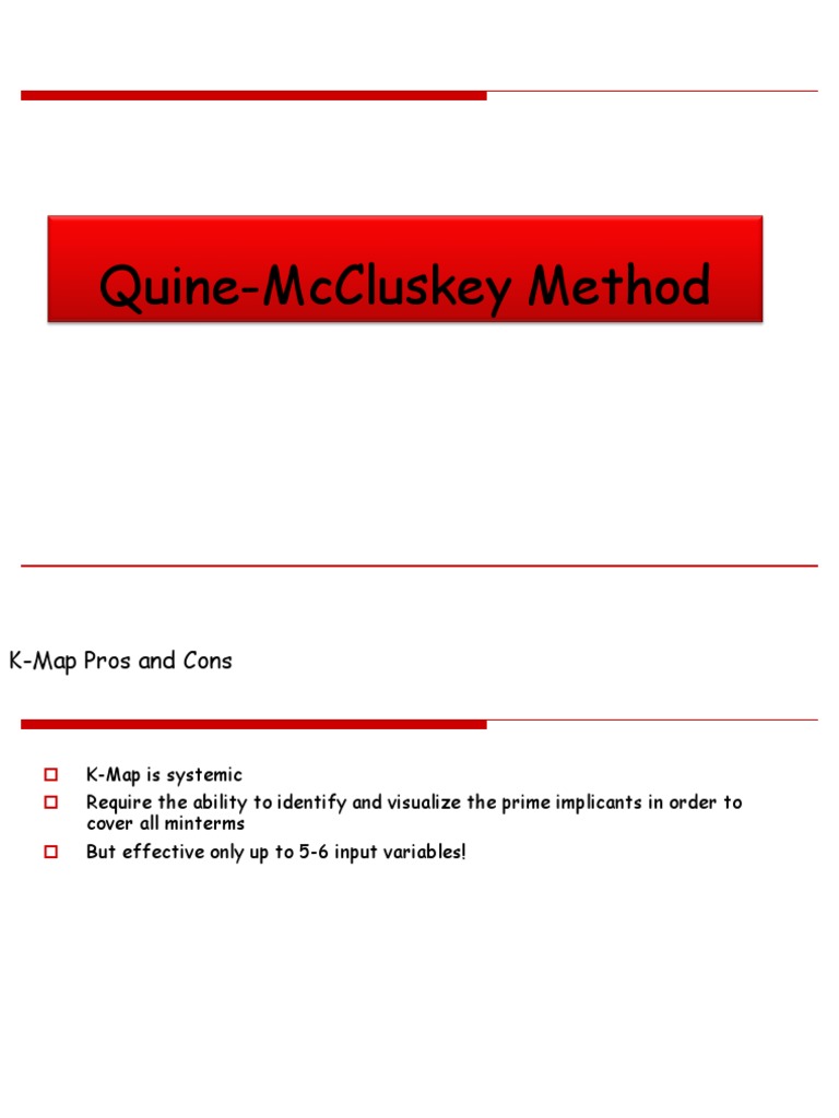 Quine-Mccluskey Method | PDF | Algorithms | Areas Of Computer Science