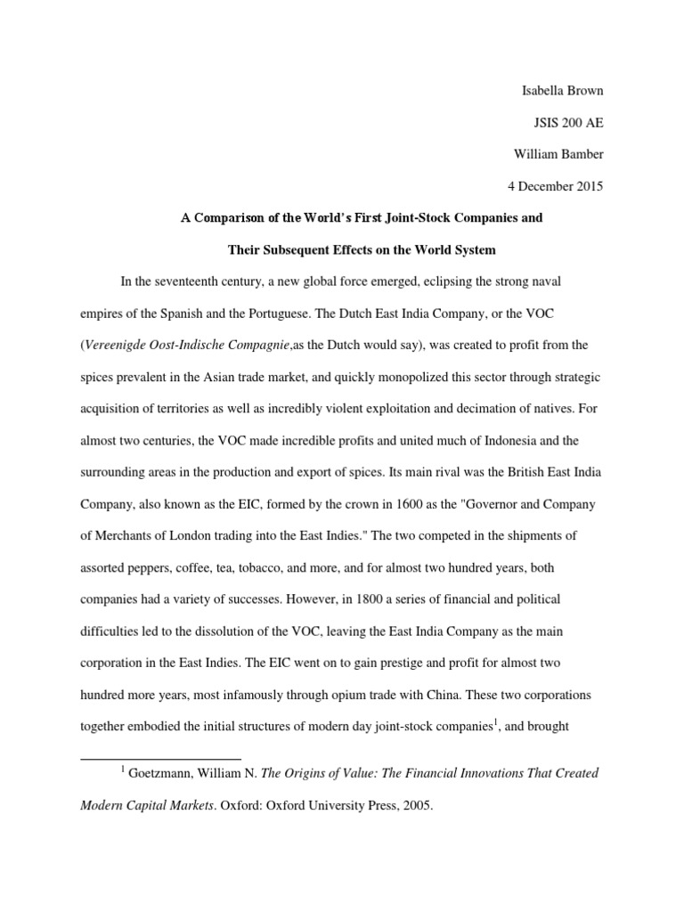 Voc Draft 3 | PDF | East India Company | Dividend