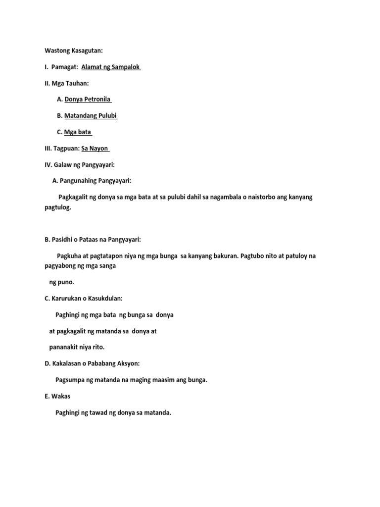 Pagbabalangkas (Halimbawa) | PDF