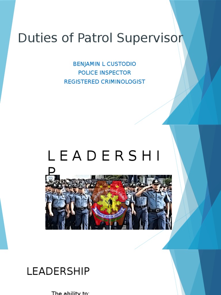 Duties of Patrol Supervisor | PDF | Police | Patrol