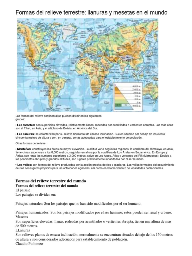 Formas Del Relieve Terrestre | PDF | Tierra | Clima