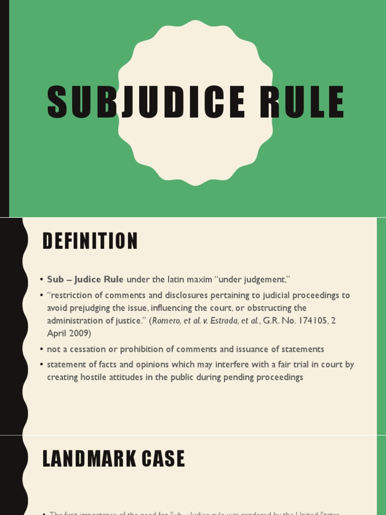 Sub Judice Rule | Contempt Of Court | Lawyer