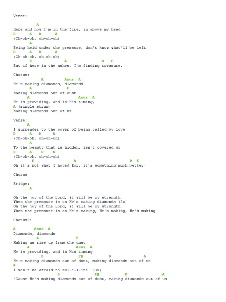 DIAMONDS by Hawk Nelson (Lyrics & Chords) | PDF | Song Structure ...