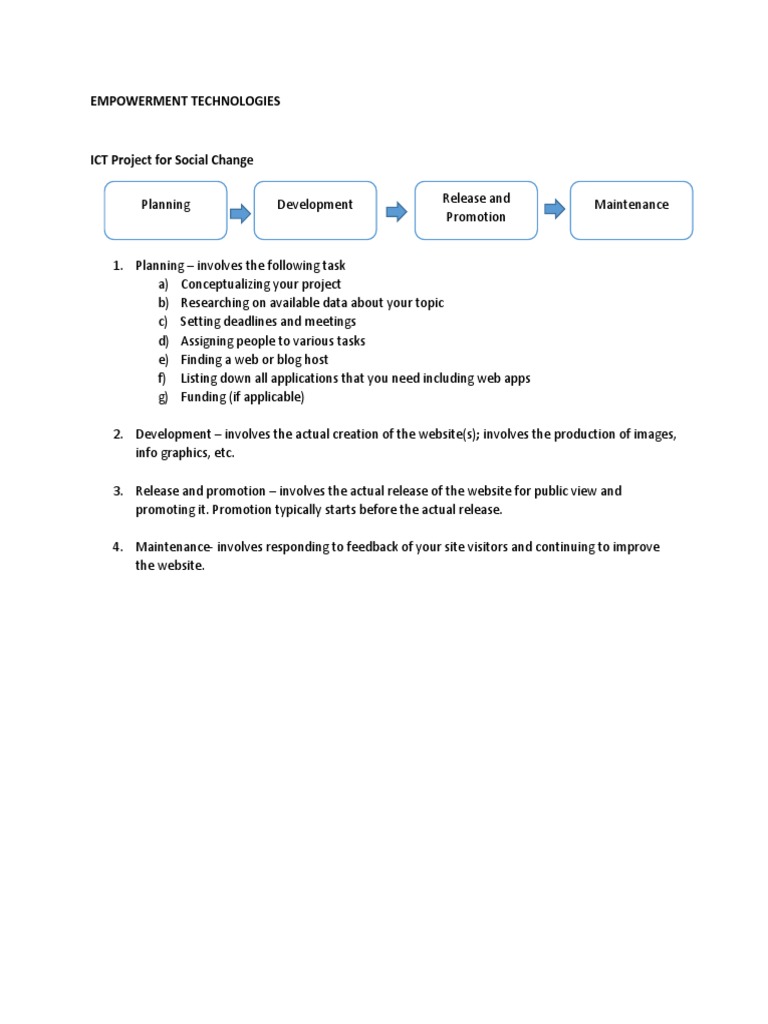 ICT Project Process Overview | PDF | Educational Technology | Websites