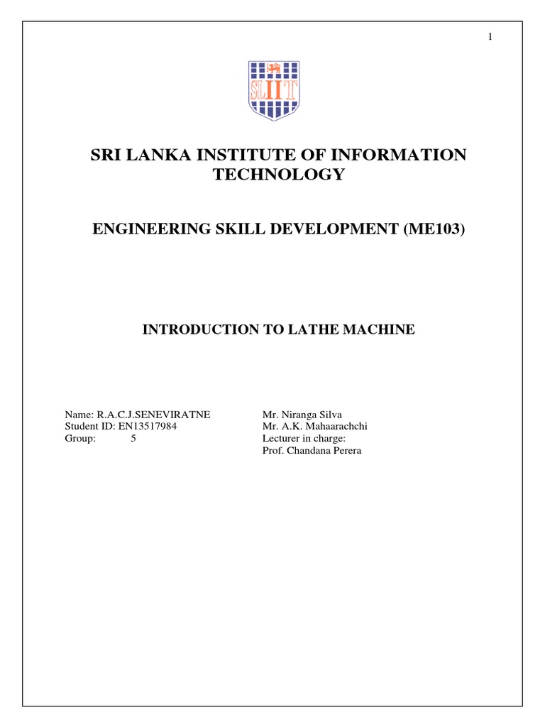 Lathe Machine Lab Report | PDF | Numerical Control | Machine Tool
