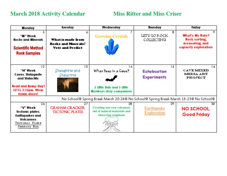 March 2018 Activity Calendar | PDF