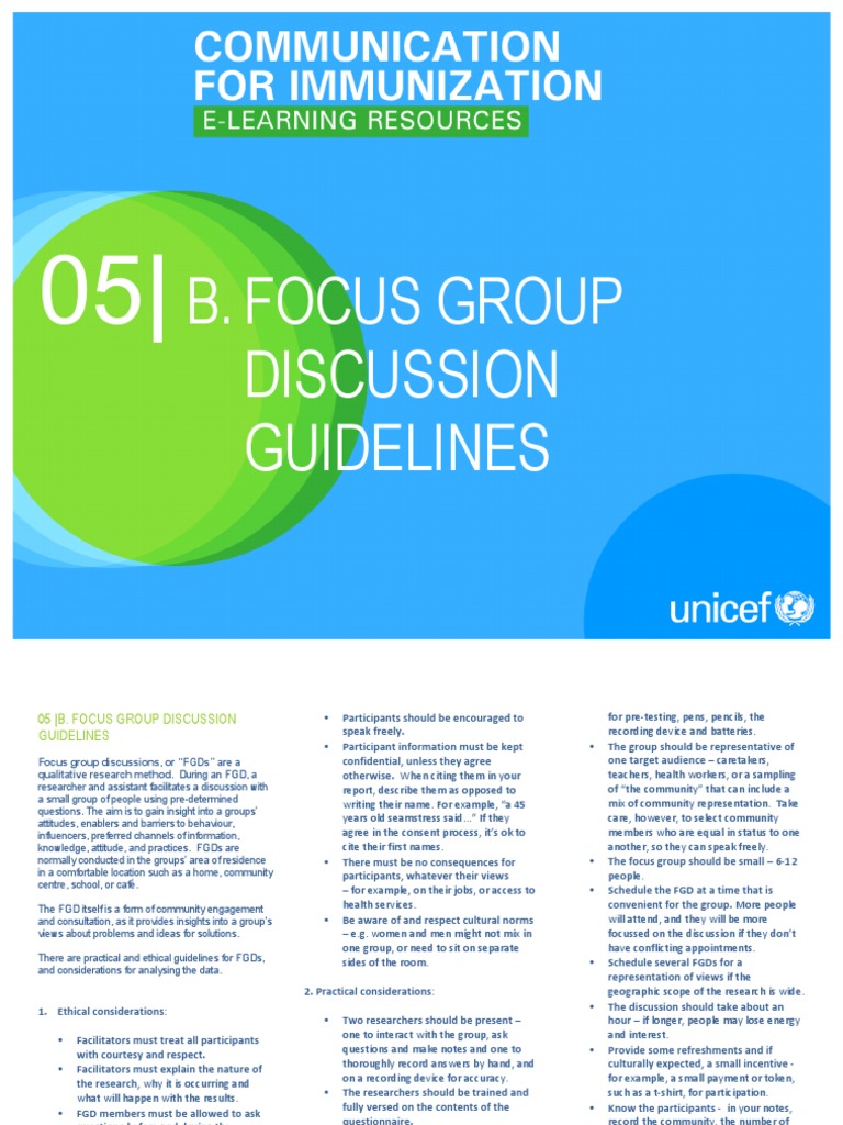 Focus Group Discussion Guidelines | PDF | Focus Group | Data