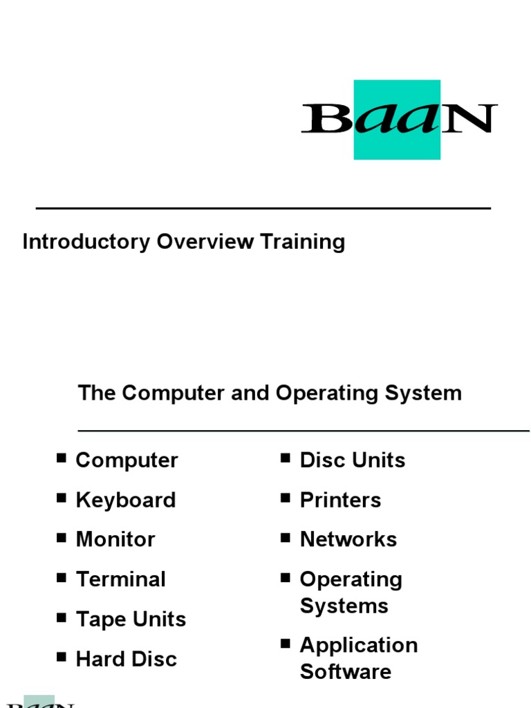 BAAN IV System Training Guide | PDF | Menu (Computing) | Login