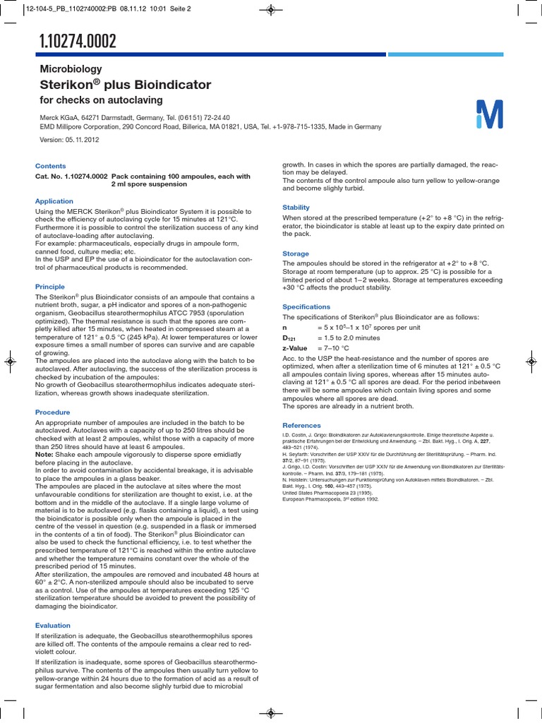 Sterikon Bio PDF | PDF | Sterilization (Microbiology) | Chemistry