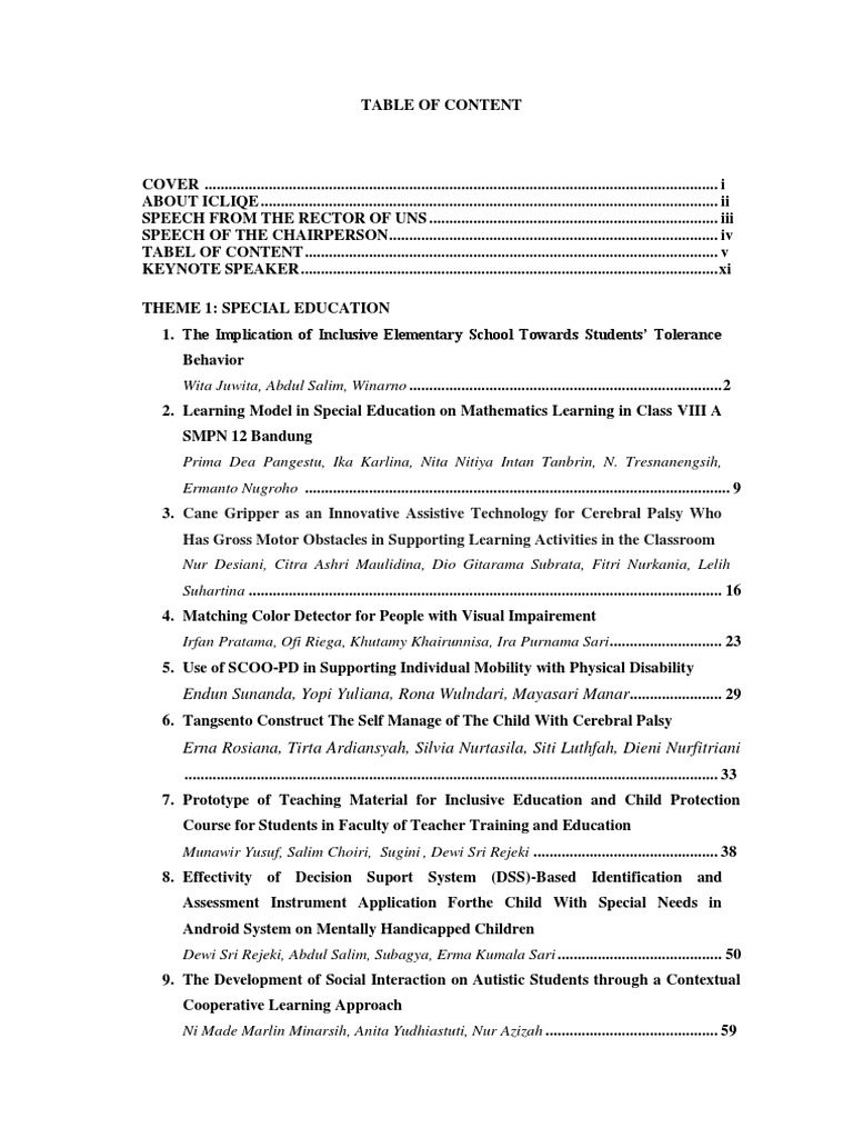 Daftar Isi Book 1 | PDF | Special Education | Teachers