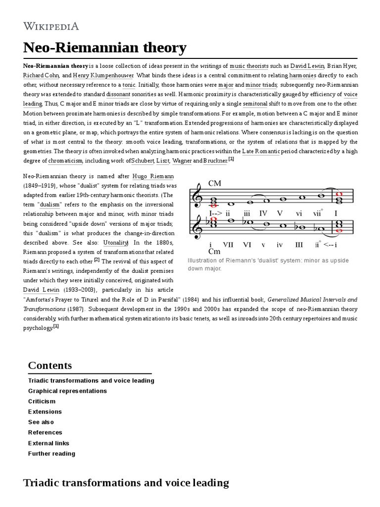 Neo Riemannian Theory | PDF | Music Theory | Musicology