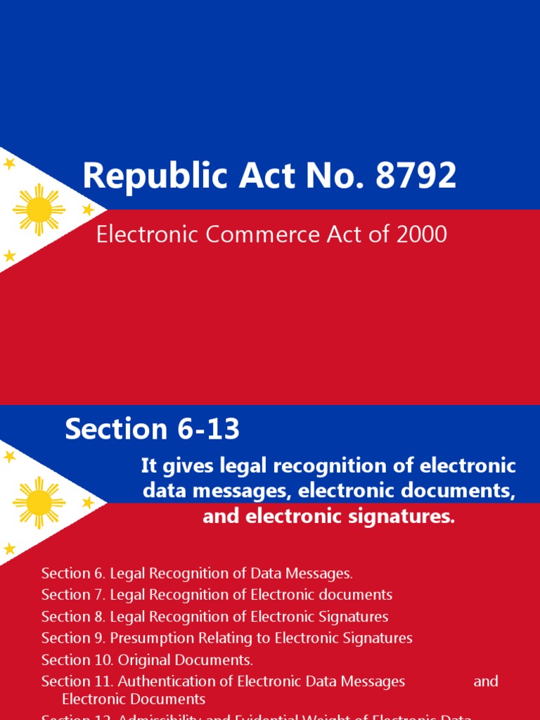RA 8792 E-Commerce | PDF | Law