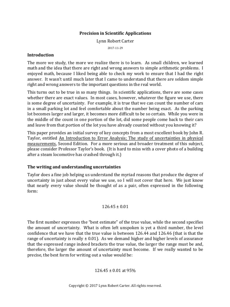 11 Precision V1h | PDF | Significant Figures | Accuracy And Precision