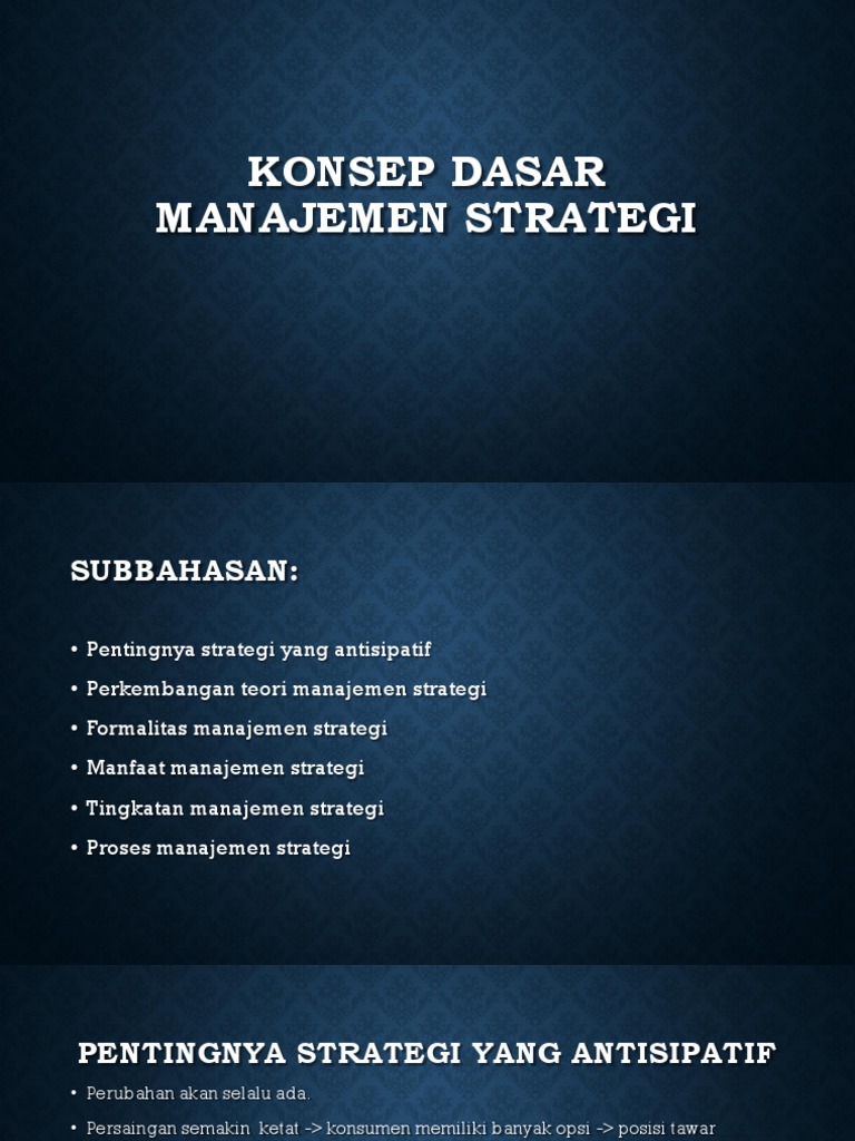 Konsep Dasar Manajemen Strategi | PDF