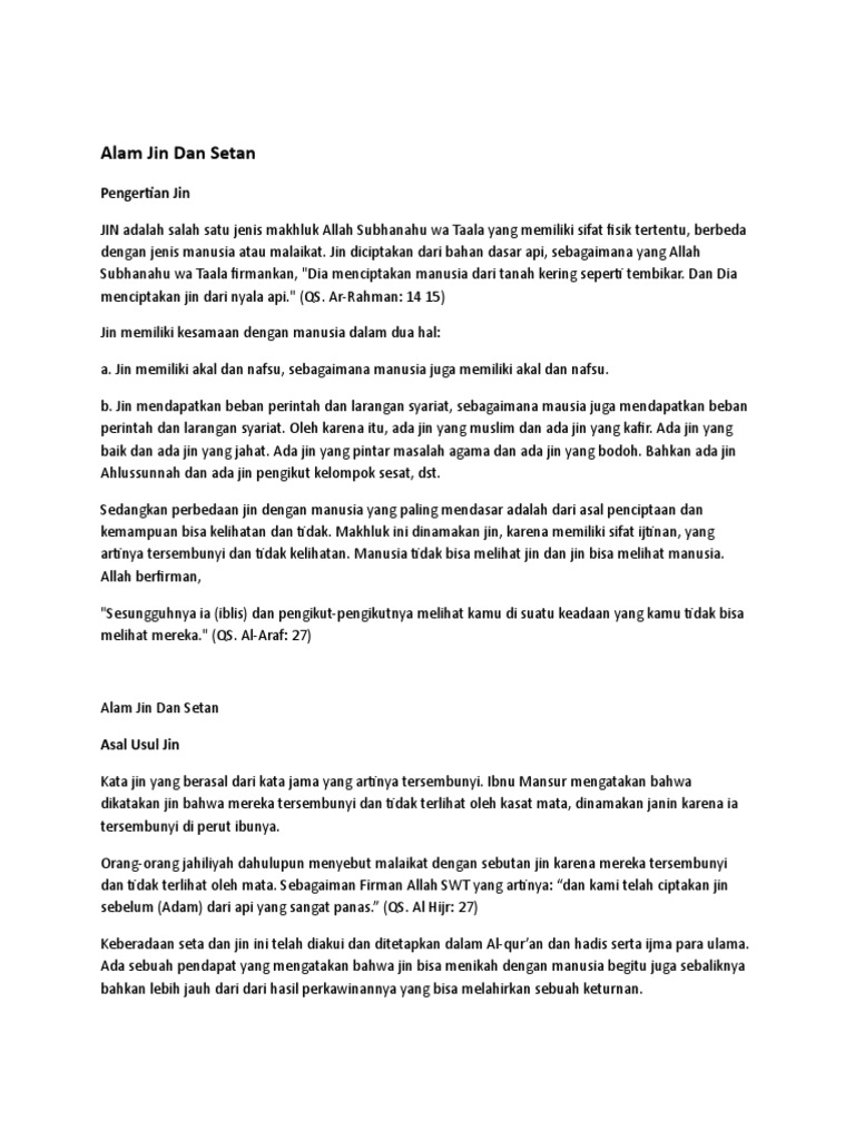 Alam Jin Dan Setan | PDF | Dewasa Muda