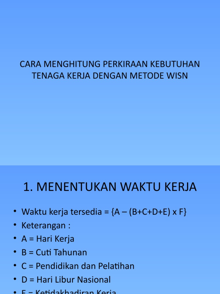 Menghitung Kebutuhan SDM dengan Metode WISN | PDF