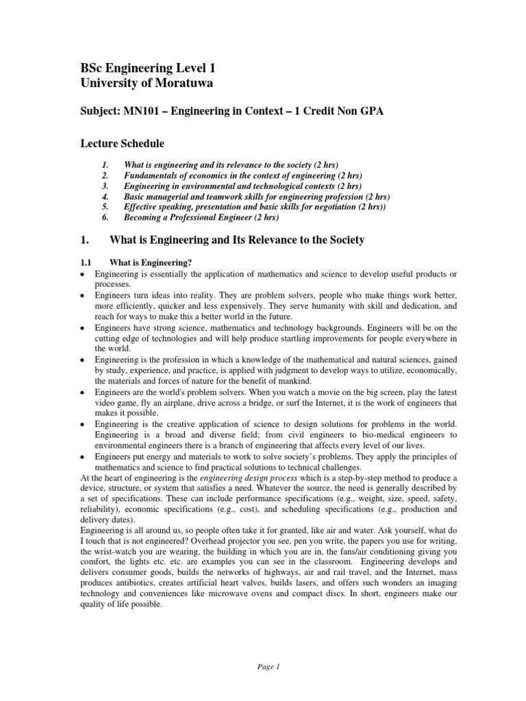 MN101 Notes | PDF | Engineering | Consultant