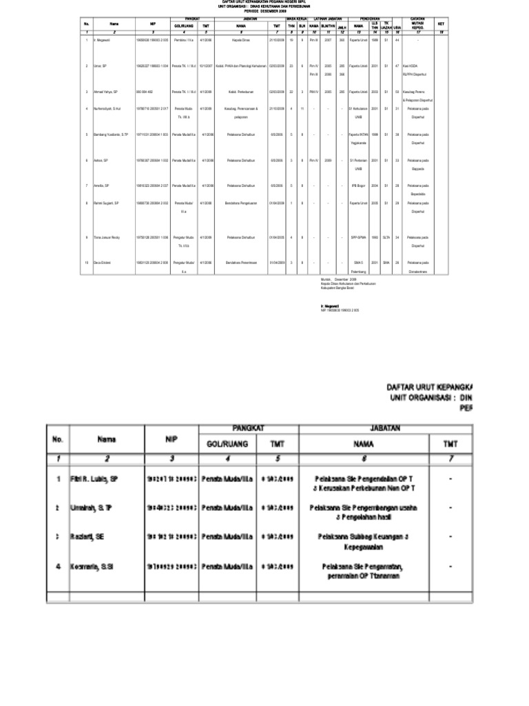DUK Pegawai 2013 | PDF