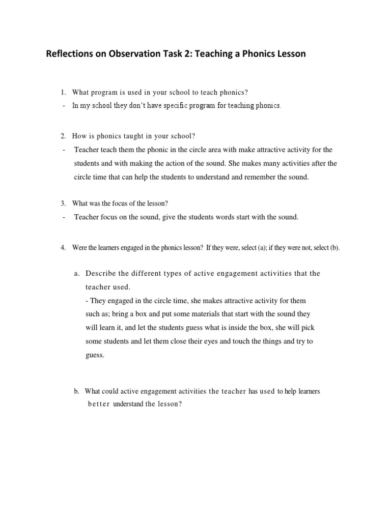 Reflection Task 2 | PDF