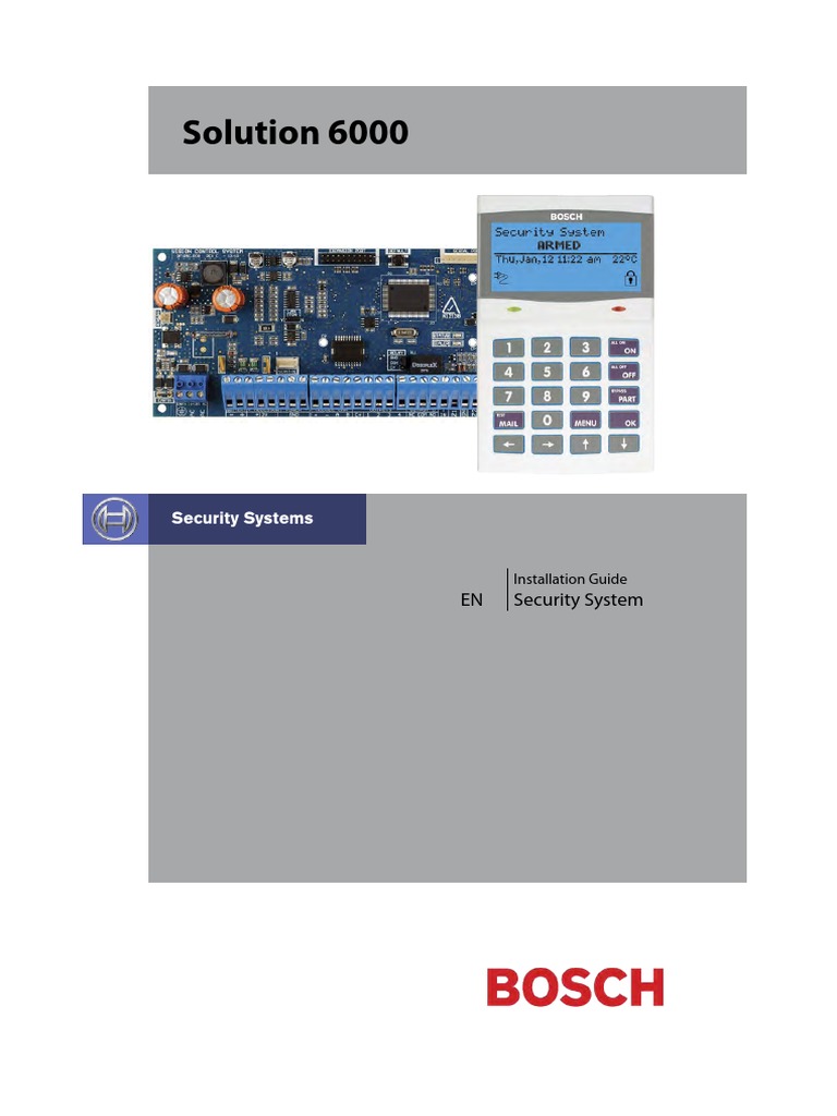 Bosch Solution 6000 - Installation Guide | PDF | Security Alarm | Trademark