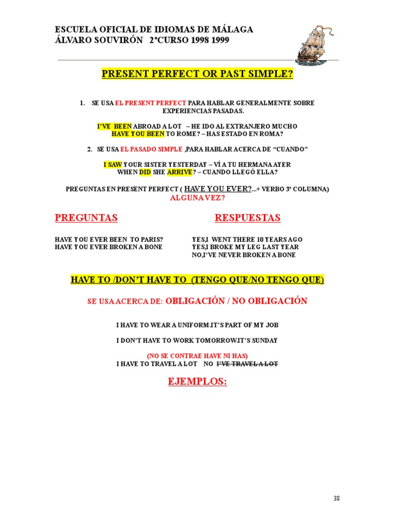 Present Perfect or Past Simple?: Preguntas Respuestas | PDF | Semantics ...