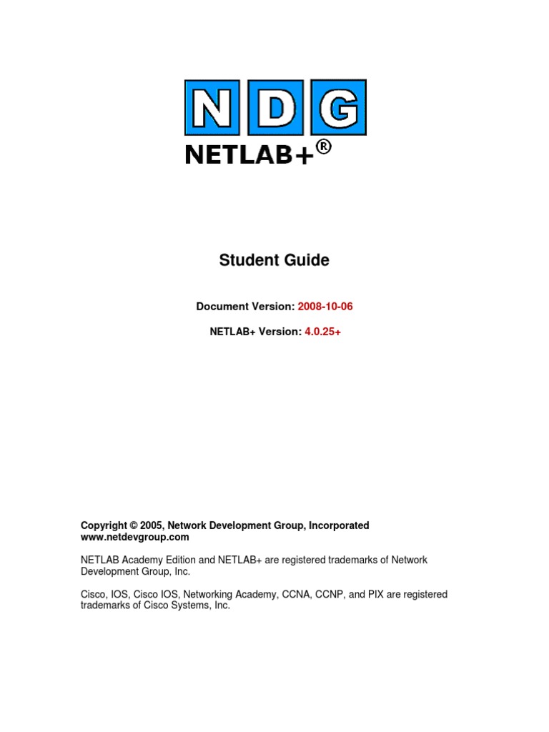 NETLAB Student Guide | PDF | Command Line Interface | Port (Computer Networking)
