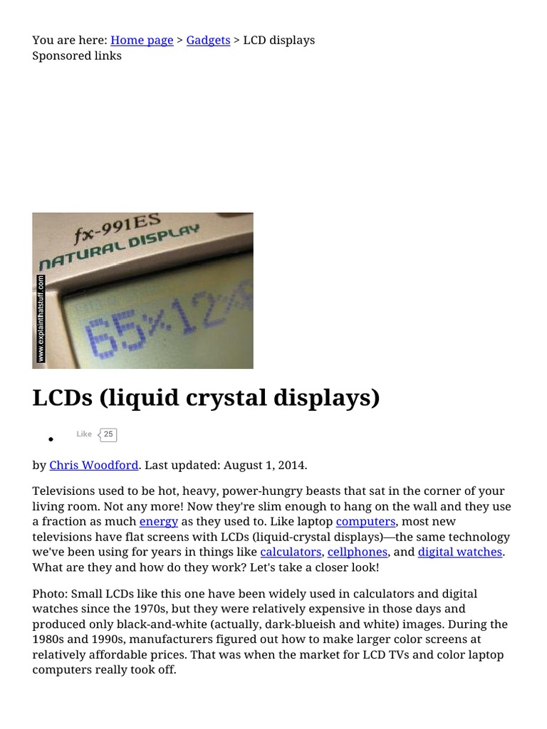 How Do LCDs (Liquid Crystal Displays) Work | PDF | Liquid Crystal ...