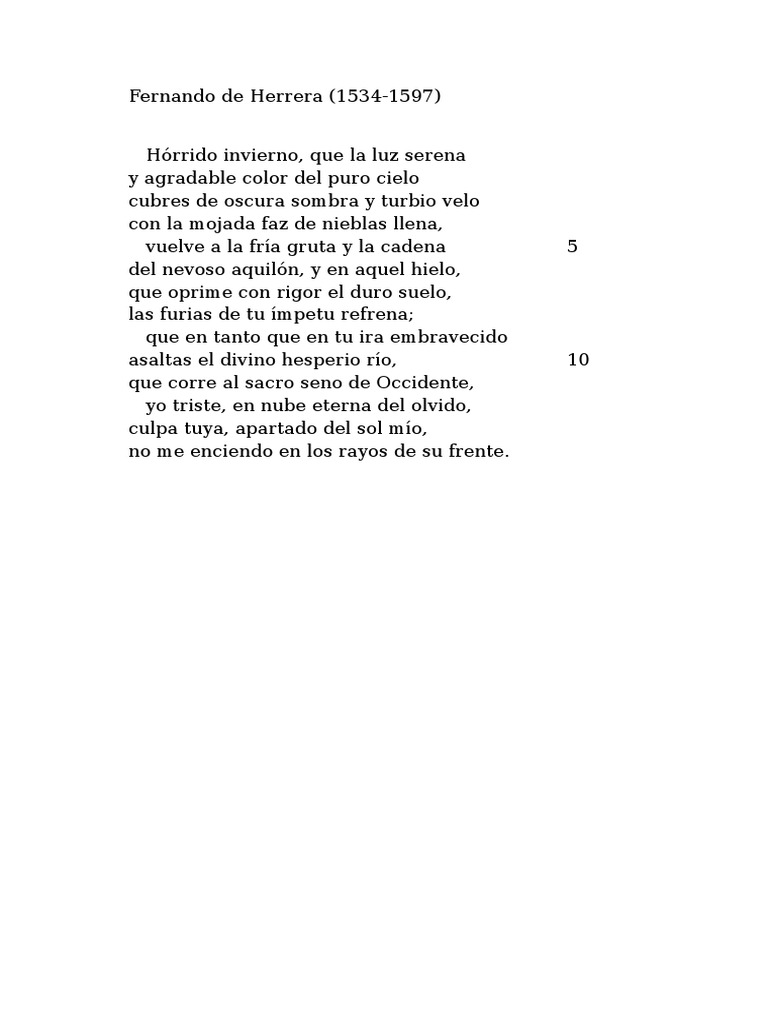 Fernando de Herrera (Soneto) | PDF
