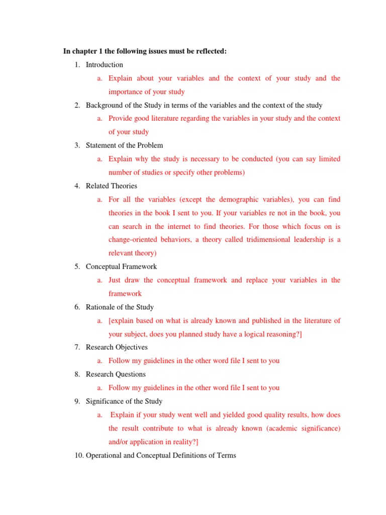 How To Write Chapter 1 (MBA) | PDF