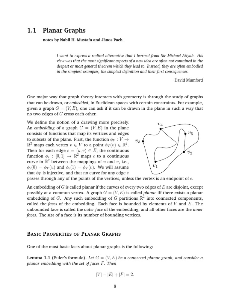 Planar Graphs Properties and Embeddings | PDF | Graph Theory | Space