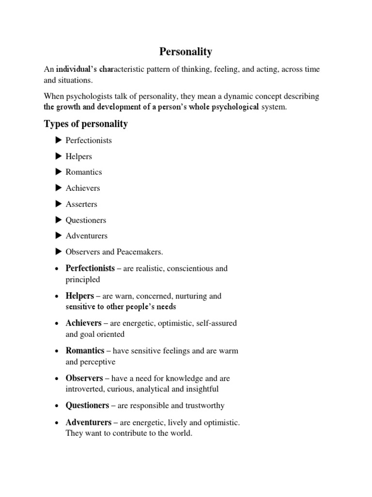 Personality Presentation | PDF | Extraversion And Introversion | Behavioural Sciences