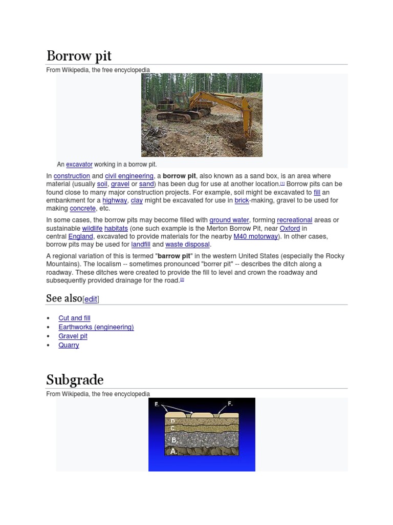 Understanding Borrow Pits in Construction | PDF | Social Science ...