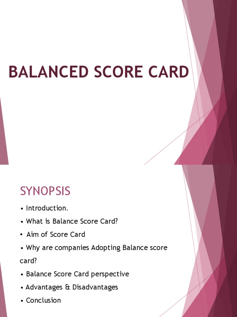 Balanced Score Card | PDF | Strategic Management | Leadership