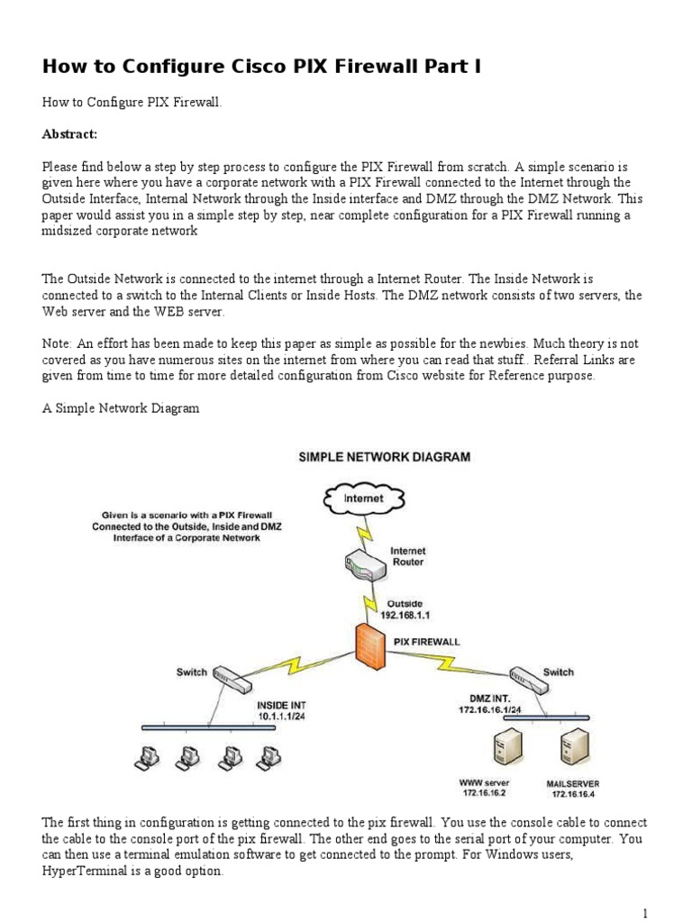 Cisco Pix 515E Firewall Configuration | PDF | Ip Address | Computer Network