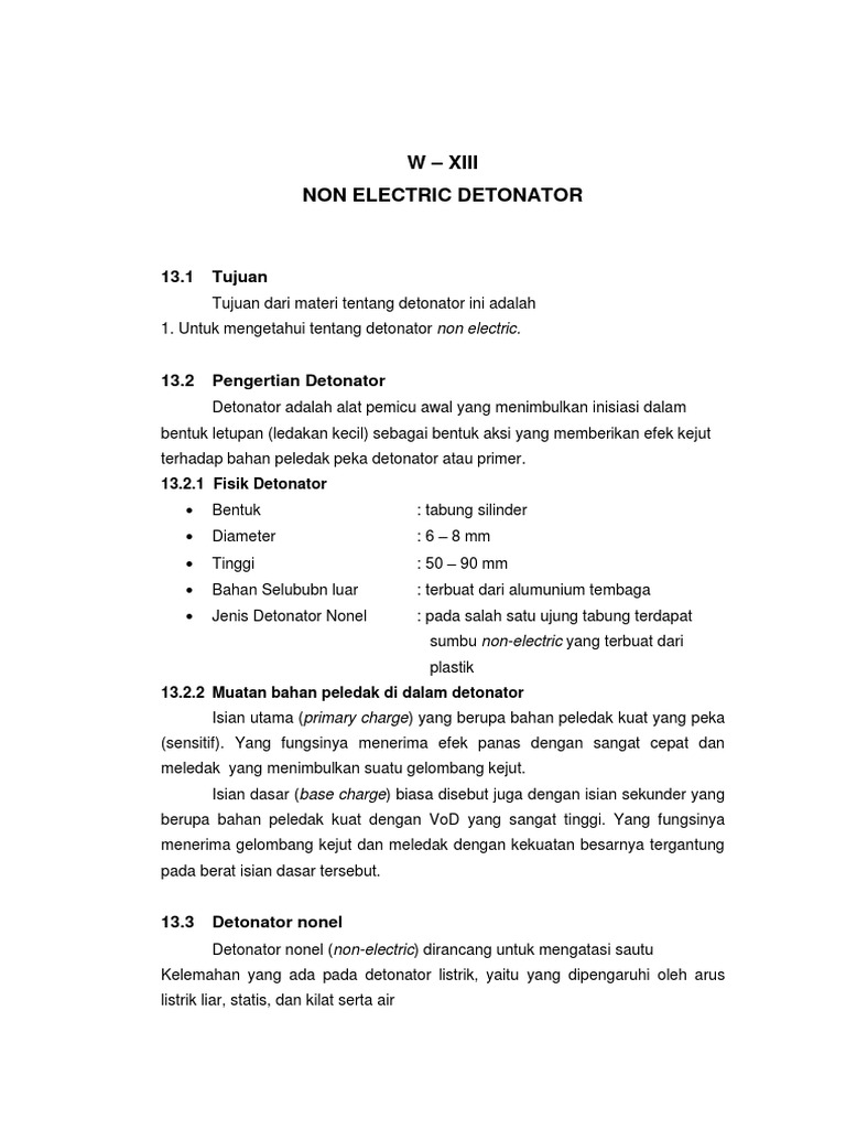 Non Electric Detonator | PDF