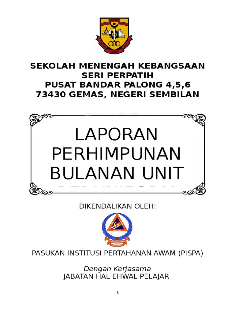 Laporan Perhimpunan Bulanan Unit Beruniform | PDF