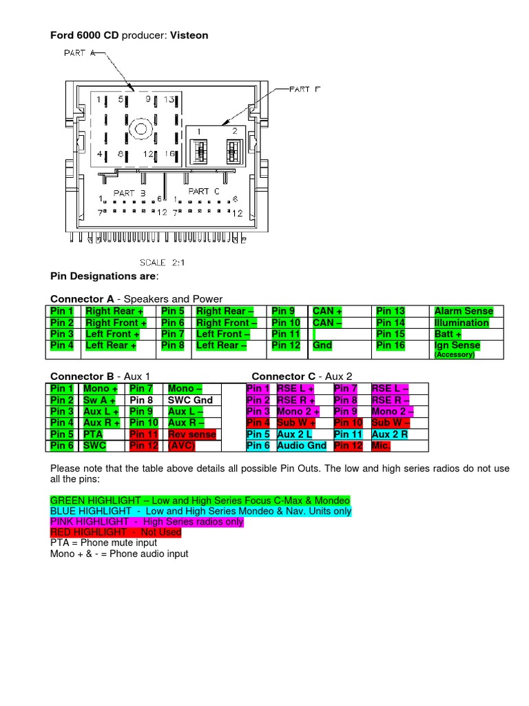 Ford6000cd Rear Connector | PDF | Electrical Engineering | Electronics